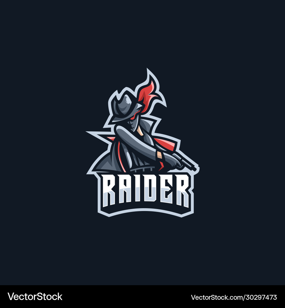 Logo raider e sport and style Royalty Free Vector Image