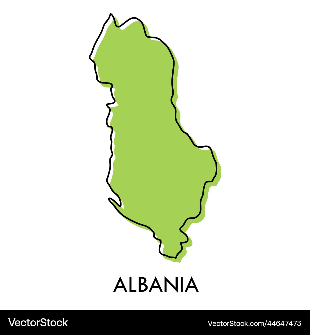 Map of albania - simple hand drawn stylized Vector Image