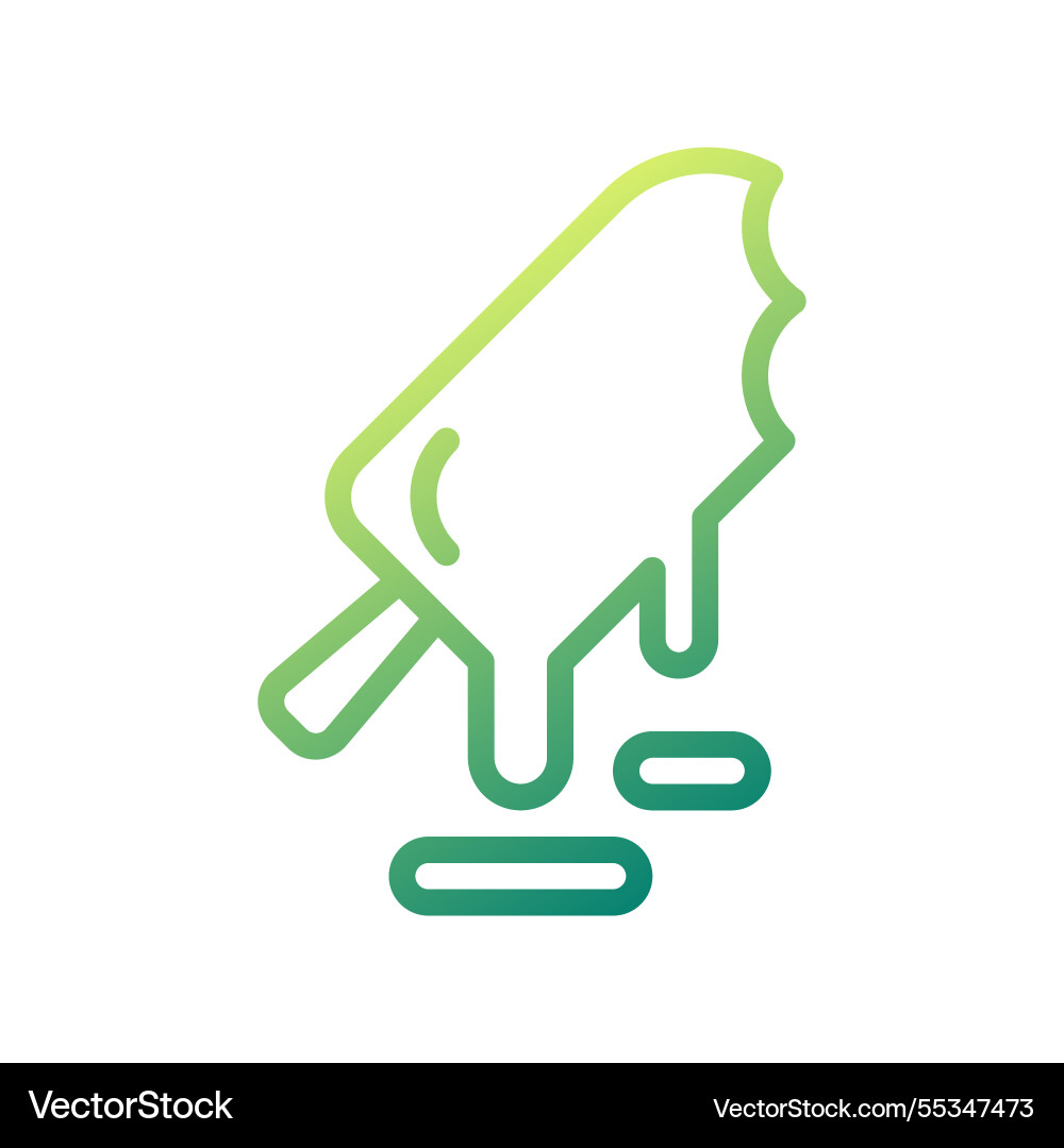 Melting ice cream bar outline icon design Vector Image