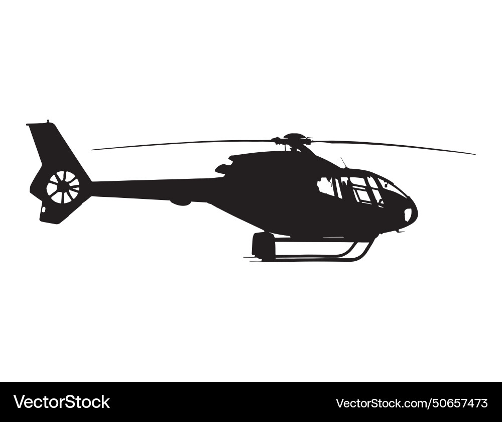 Military helicopter silhouette art Royalty Free Vector Image