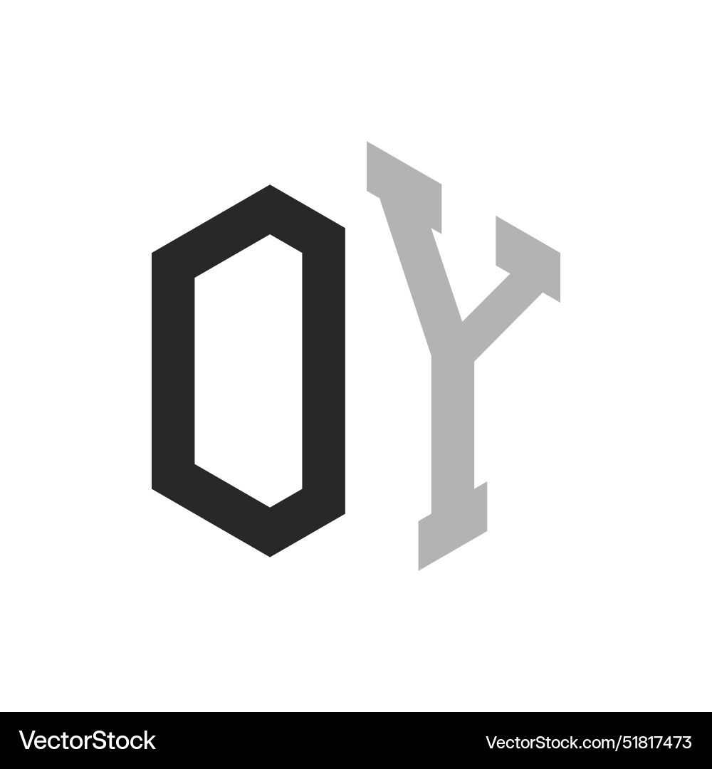 Modern unique hexagon letter oy logo design Vector Image