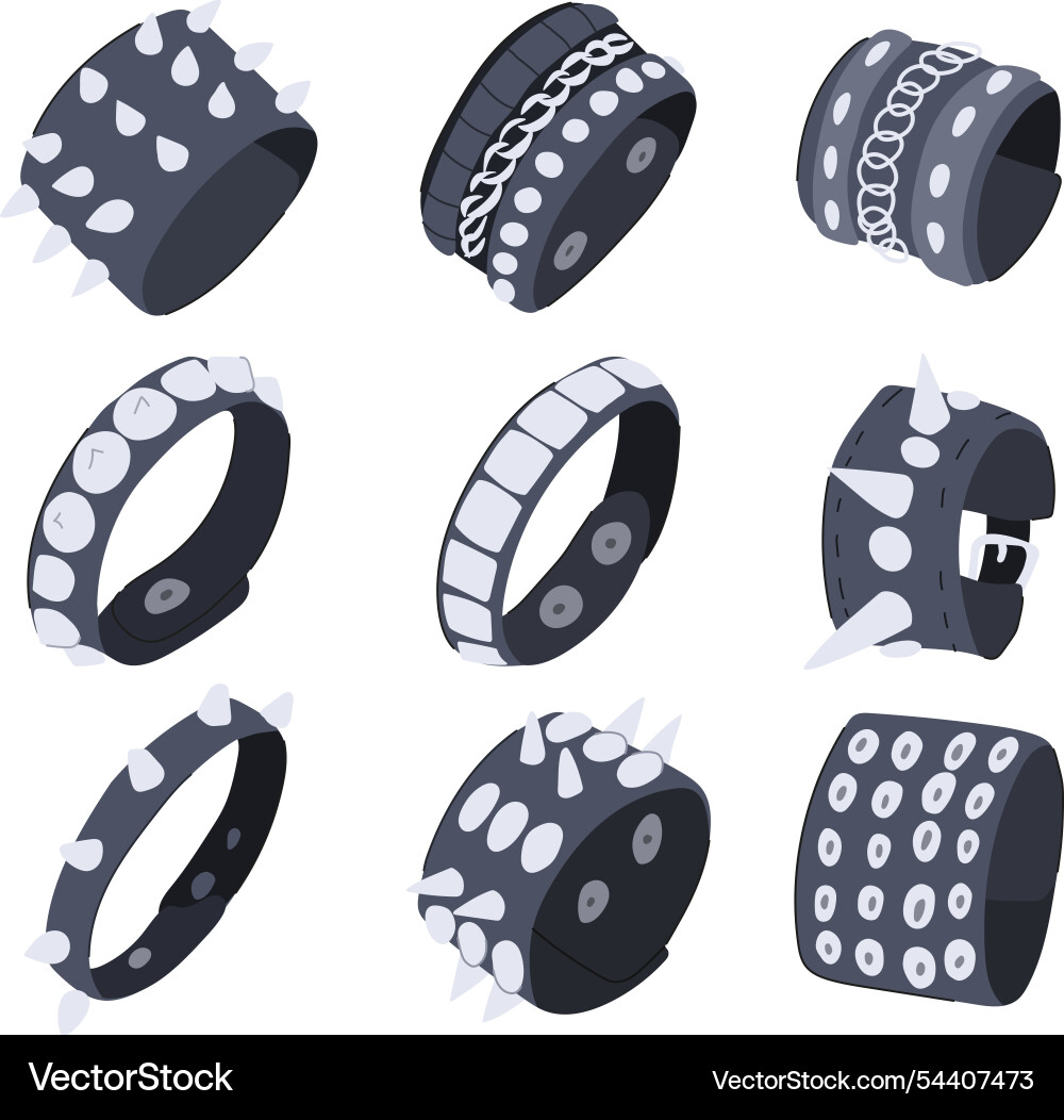 Rock bracelet set cartoon Royalty Free Vector Image