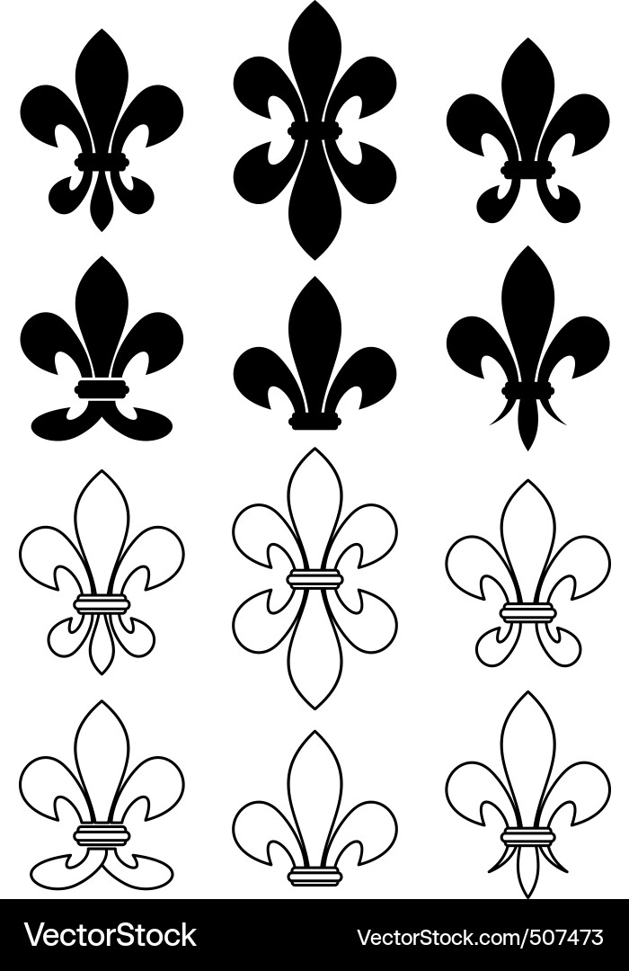 Royal Lily Heraldic Symbol Royalty Free Vector Image