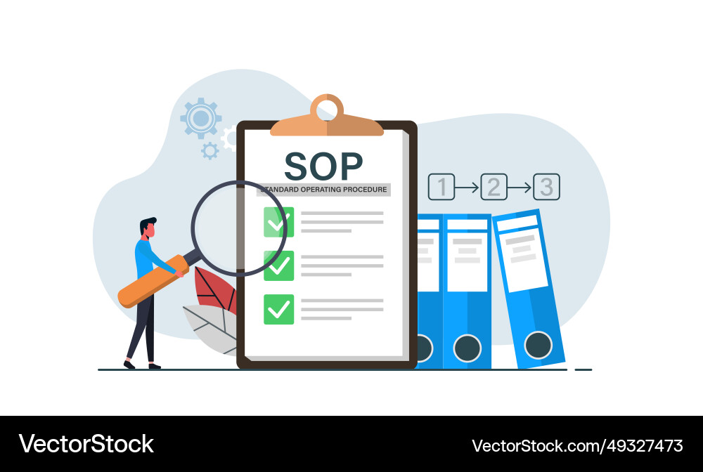 Standard operating procedure or sop employee Vector Image