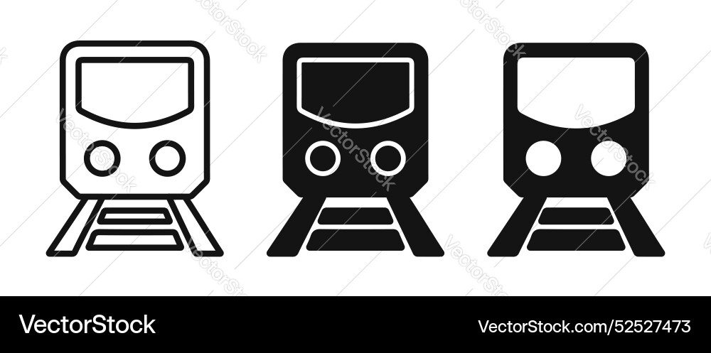 Train thin line icon set Royalty Free Vector Image