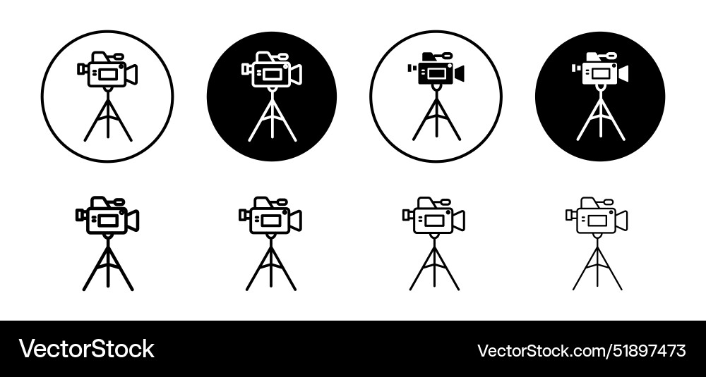 Tv camera icon set collection for web Royalty Free Vector