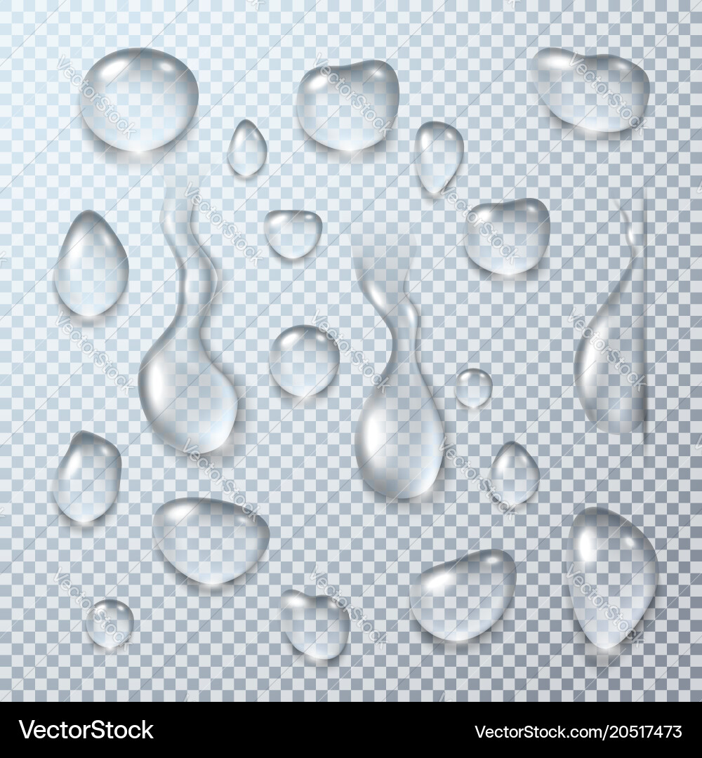 Water drops set Royalty Free Vector Image - VectorStock