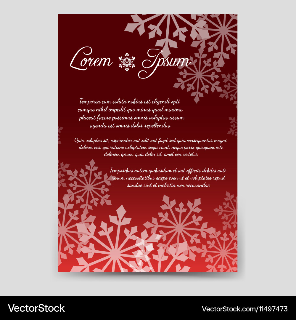 Winter brochure template with snowflakes Vector Image