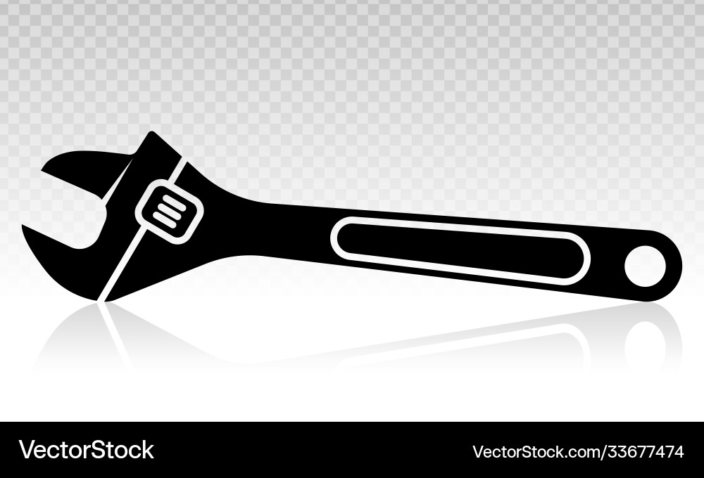 Adjustable wrench flat icons on a transparent Vector Image