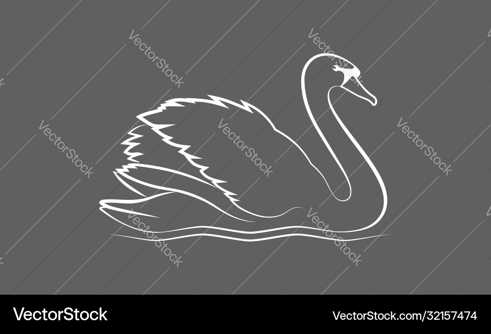 Swan sign Royalty Free Vector Image - VectorStock