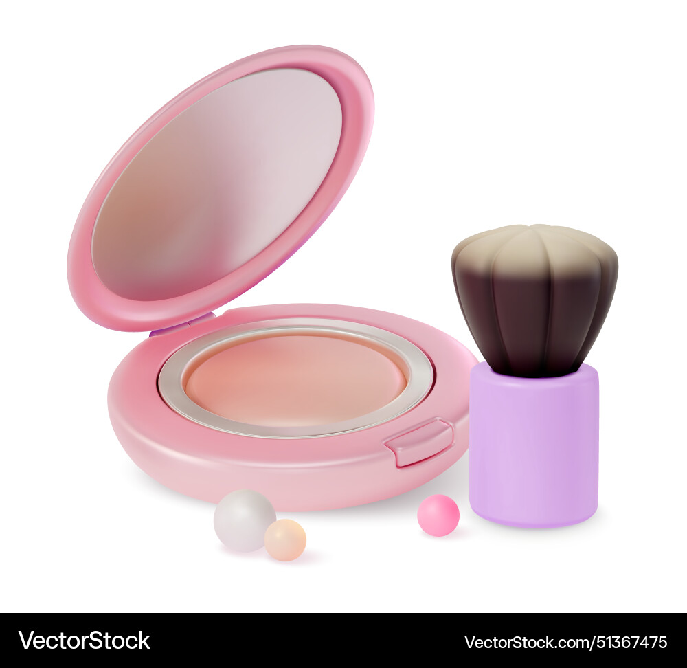 3d makeup cosmetic product concept powder Vector Image