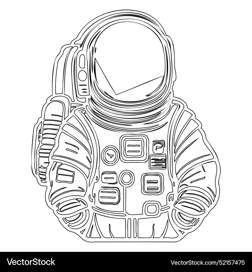 Astronaut outline sketch Royalty Free Vector Image
