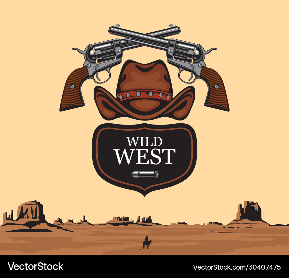 Banner on theme wild west Royalty Free Vector Image