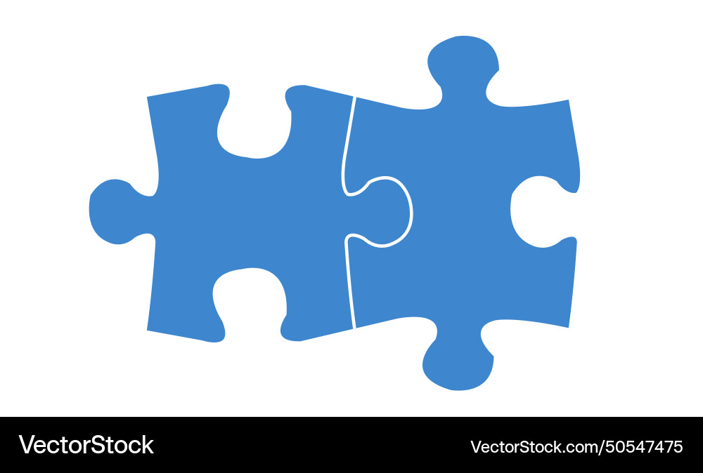 Blue puzzle isolated white background Royalty Free Vector