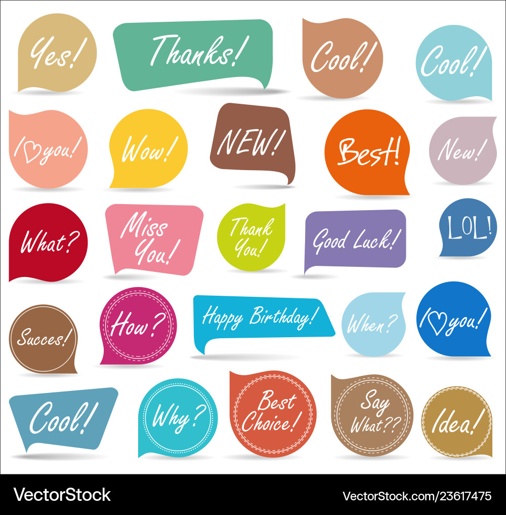 Colorful speech bubbles collection Royalty Free Vector Image