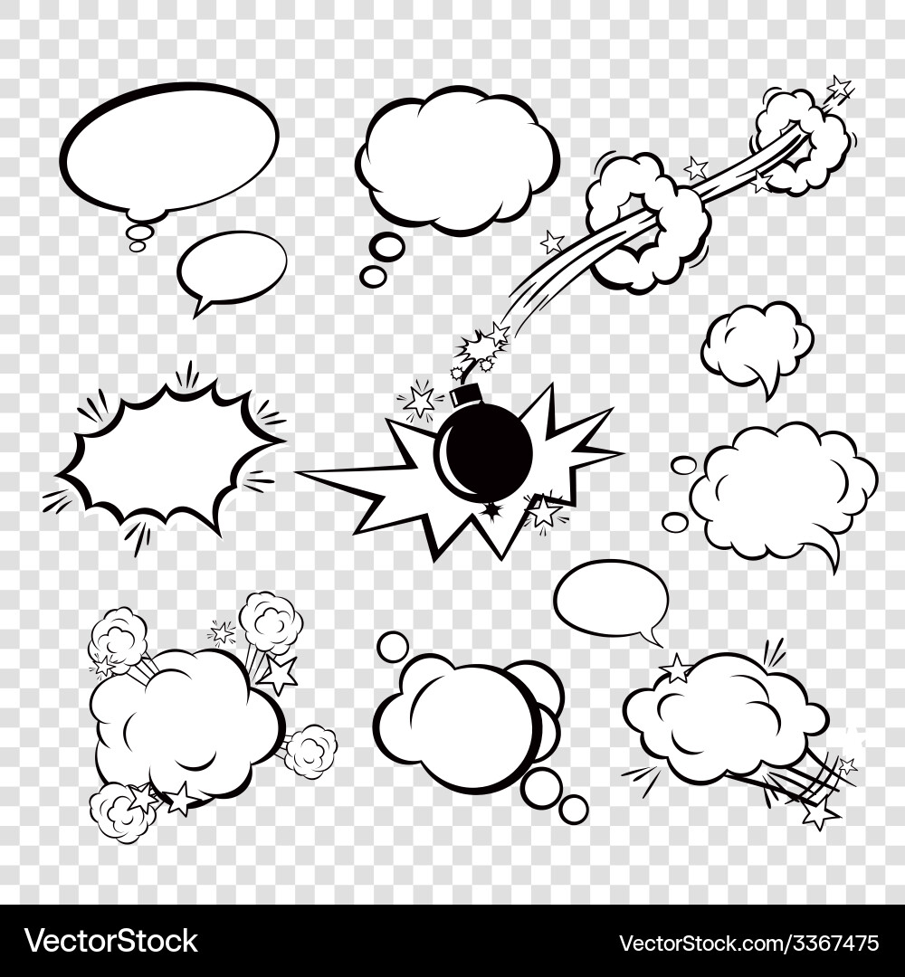 Comic set bubbles Royalty Free Vector Image - VectorStock