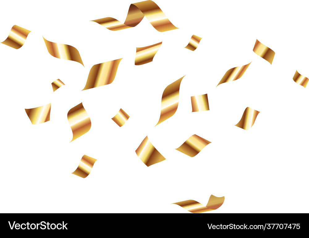 Flying tinsel realistic composition Royalty Free Vector