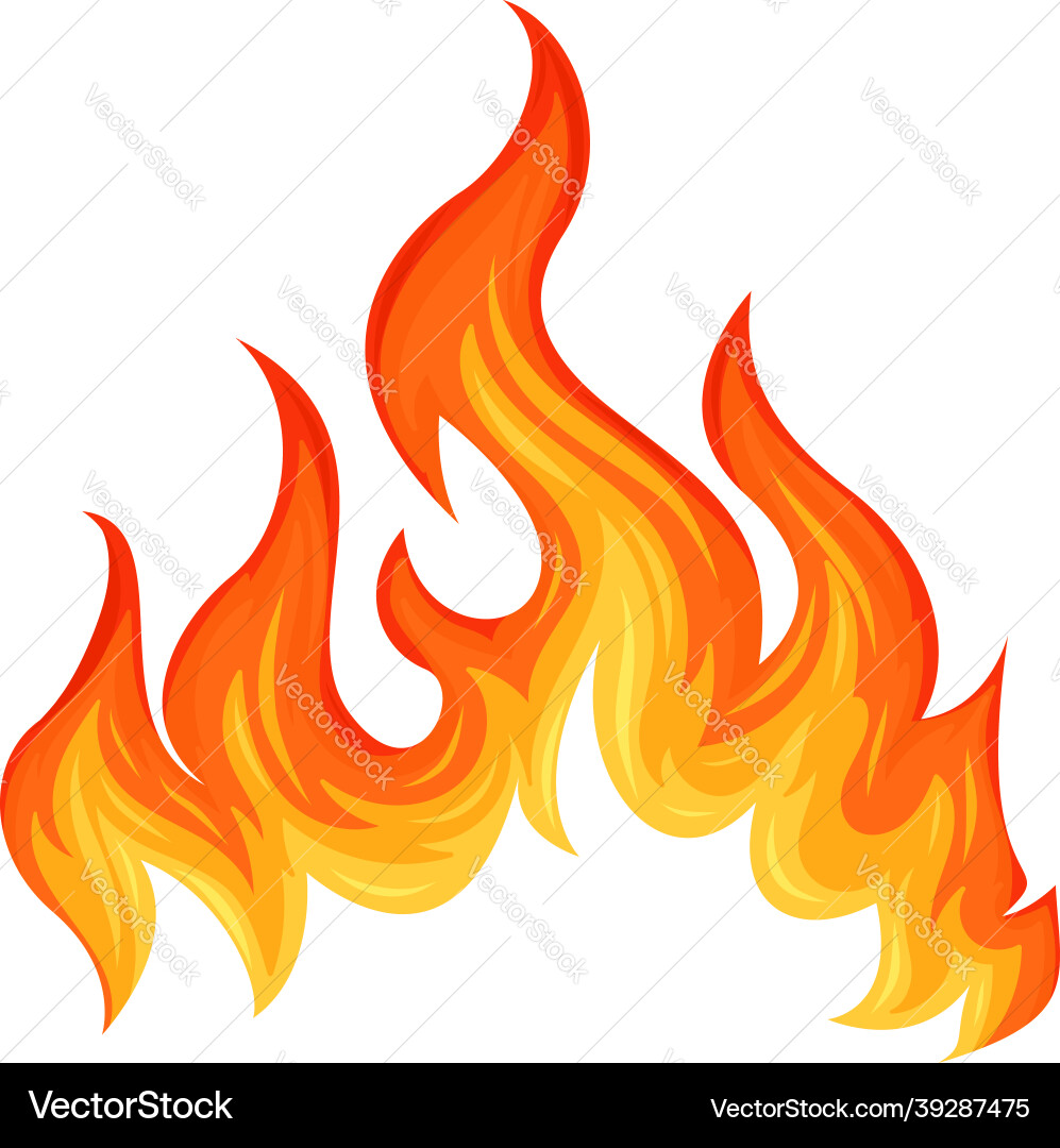 Hot flaming element Royalty Free Vector Image - VectorStock