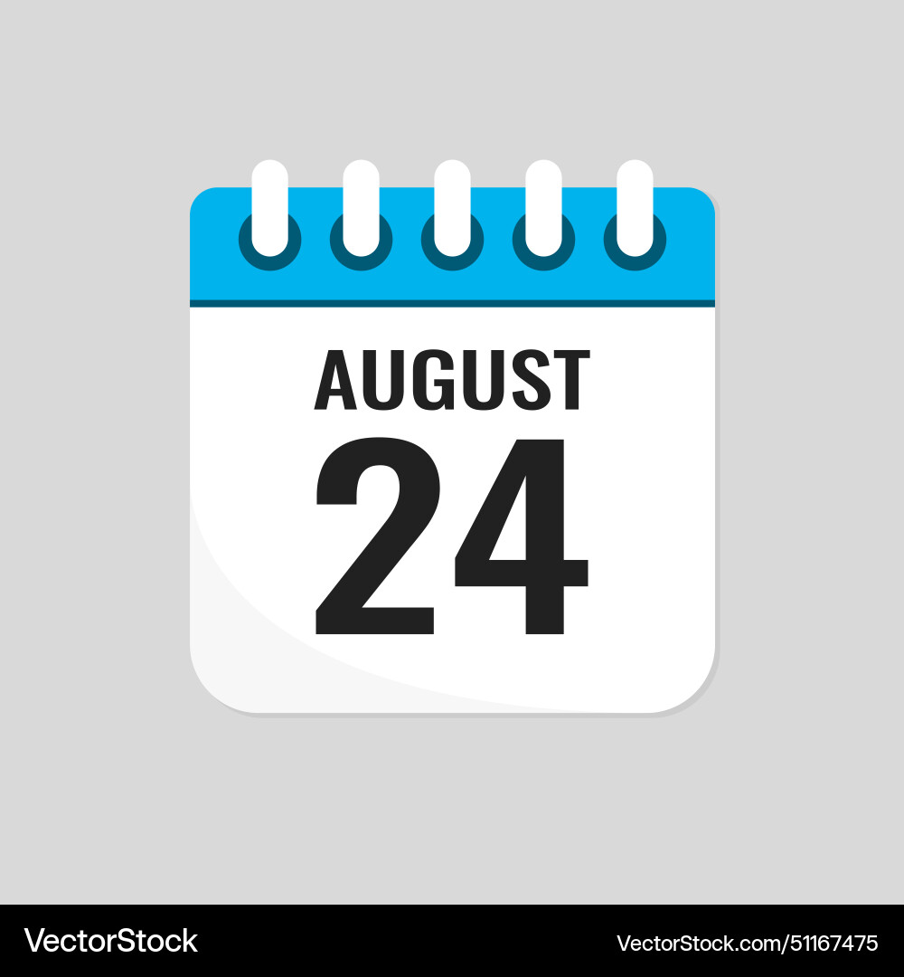 Icon page calendar day - 24 august Royalty Free Vector Image