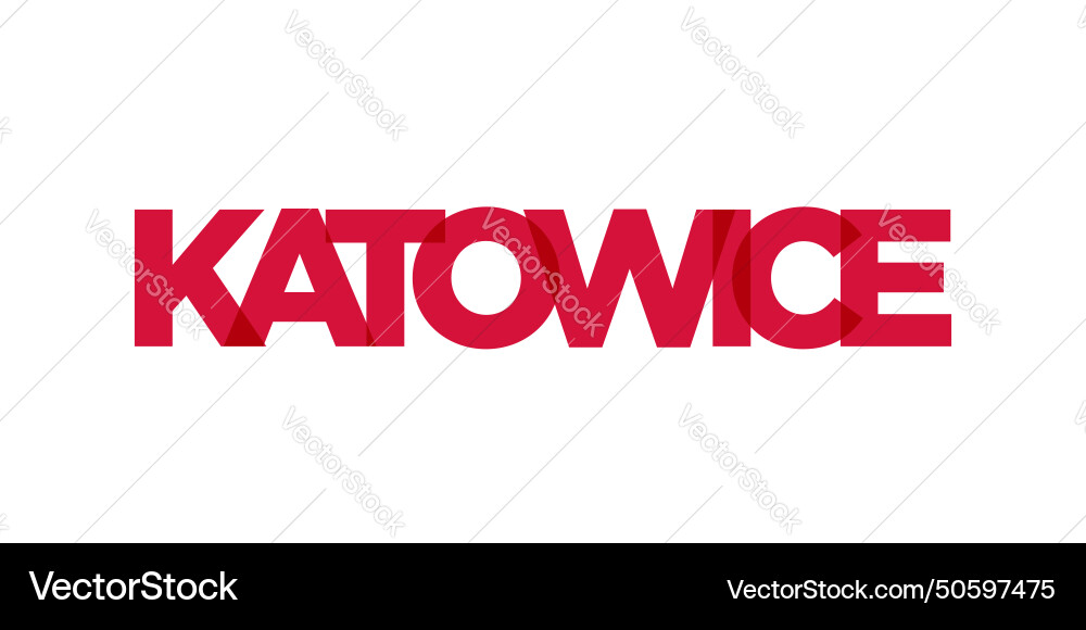 Katowice in the poland emblem design features Vector Image