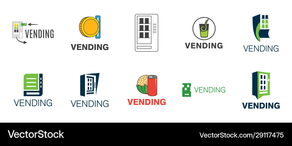 Logo a vending machine with food Royalty Free Vector Image