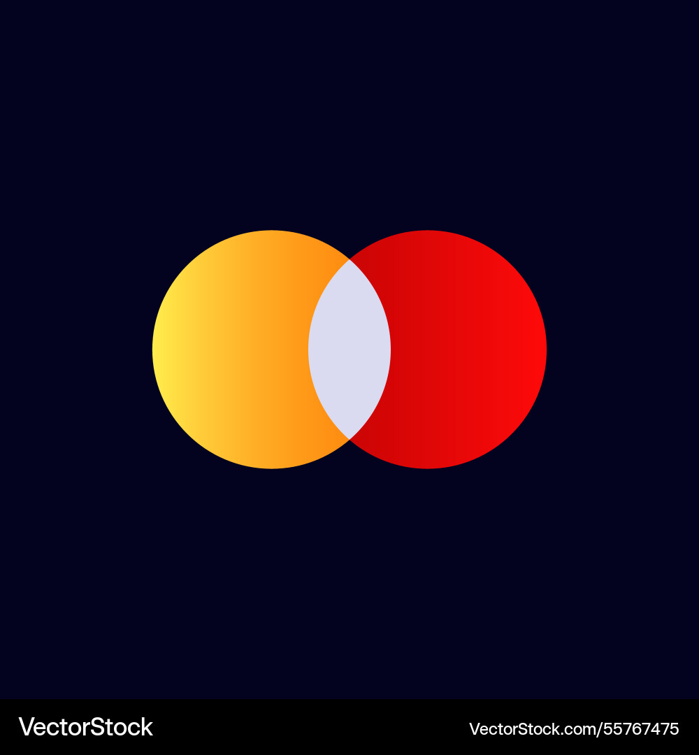 Mastercard logo with overlapping red and yellow Vector Image