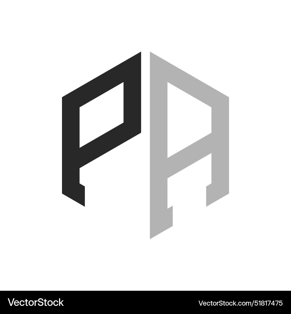 Modern unique hexagon letter pa logo design Vector Image