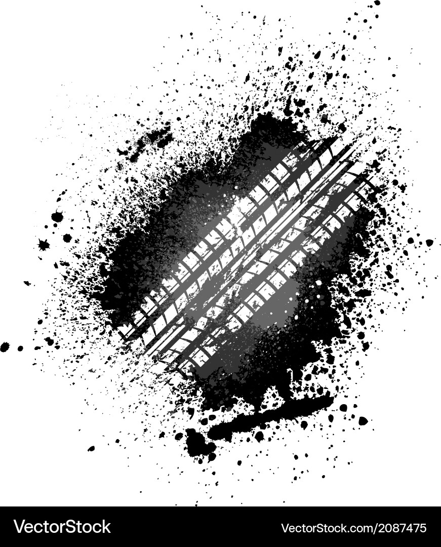 Tire track splash Royalty Free Vector Image - VectorStock