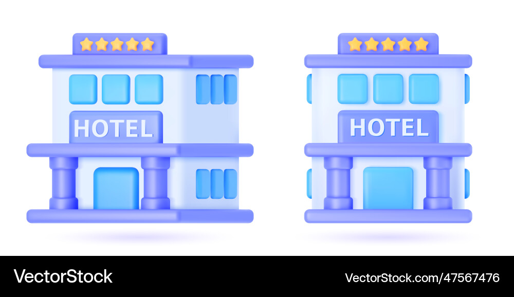 3d hotel Royalty Free Vector Image - VectorStock