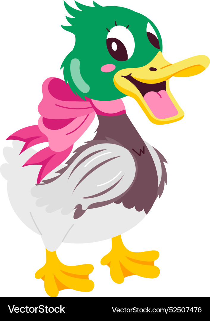 Basic rgba flat style duck mascot Royalty Free Vector Image