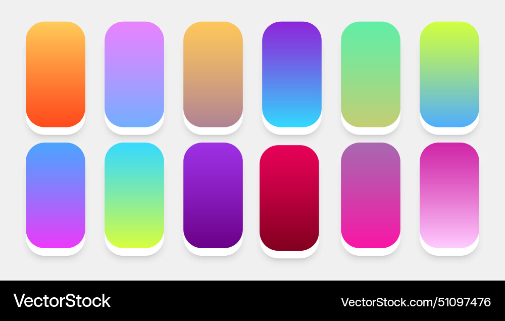 Collection of soft colorful gradient palette Vector Image