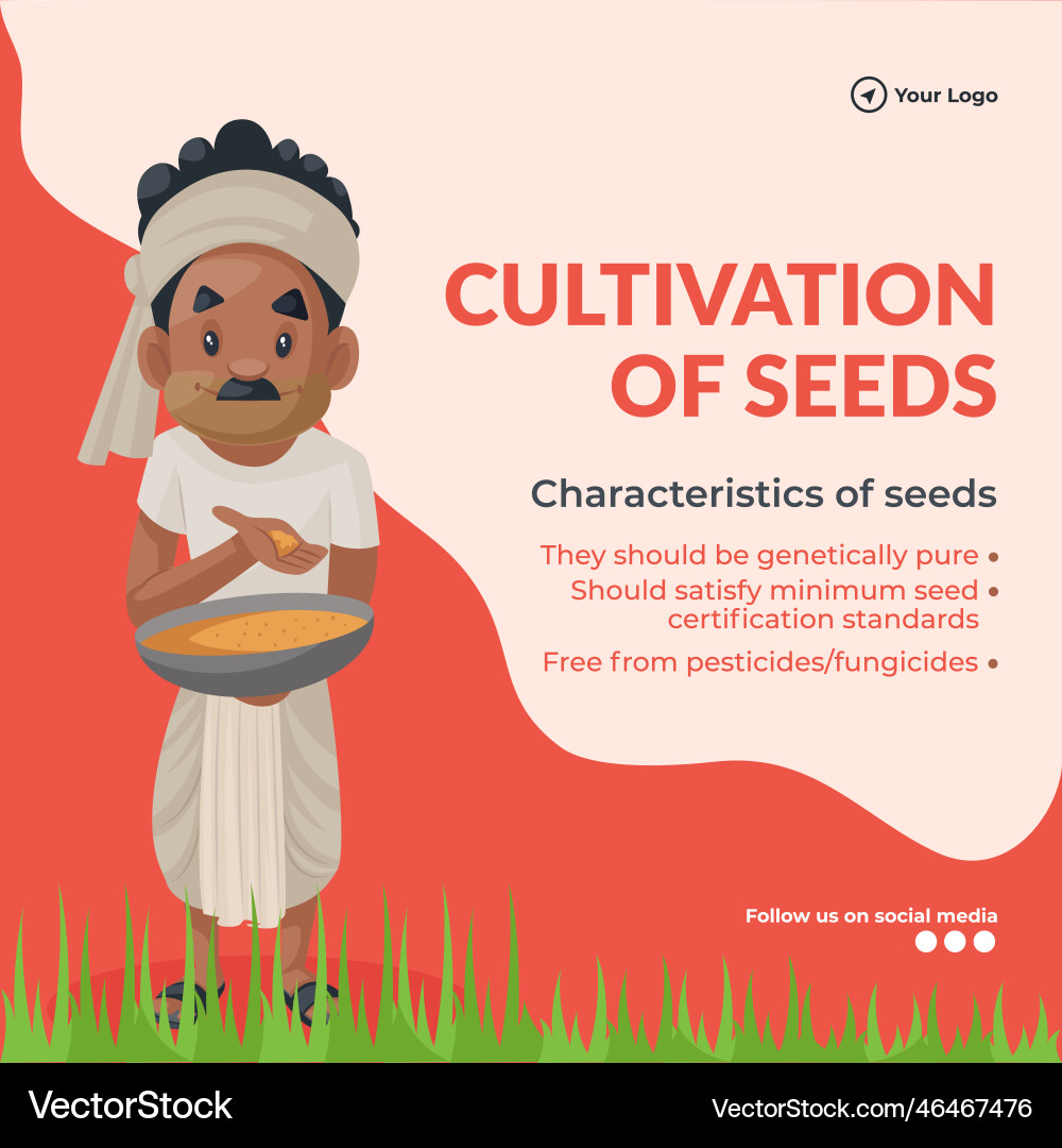 Cultivation of seeds banner design Royalty Free Vector Image