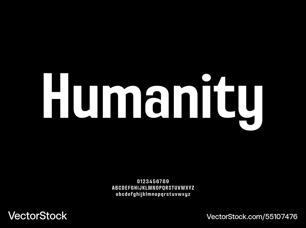 Modern humanist sans serif alphabet display font Vector Image