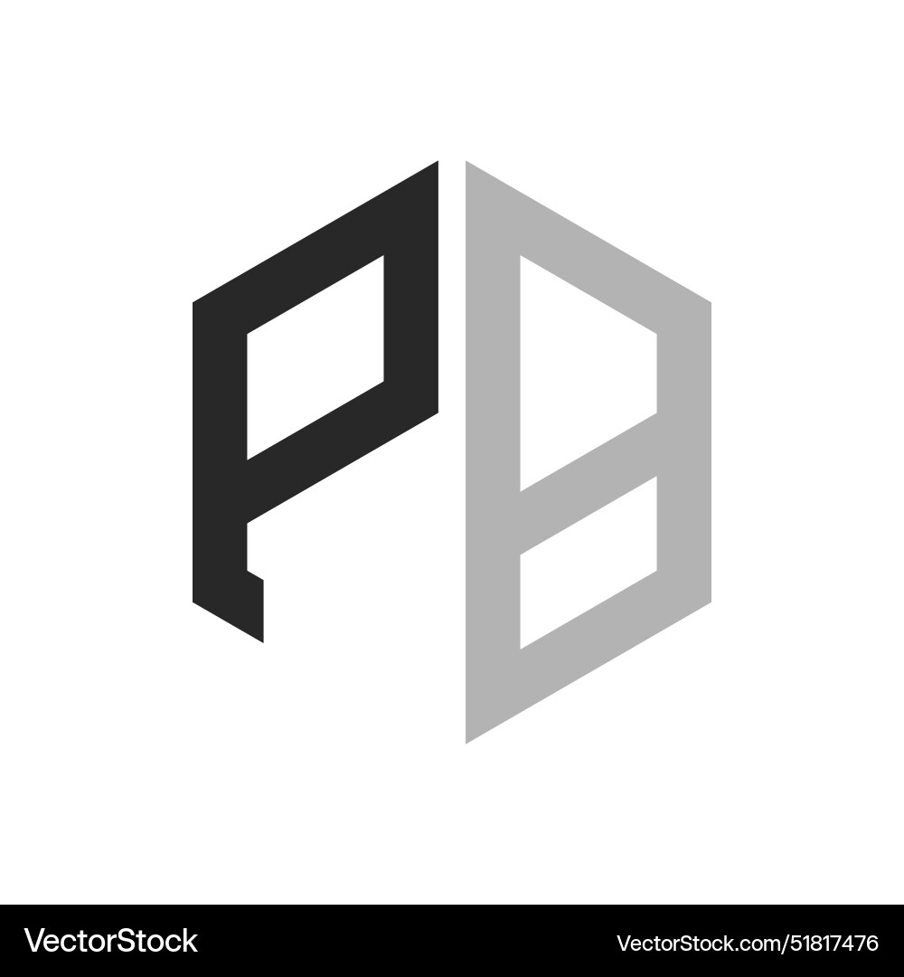 Modern unique hexagon letter pb logo design Vector Image
