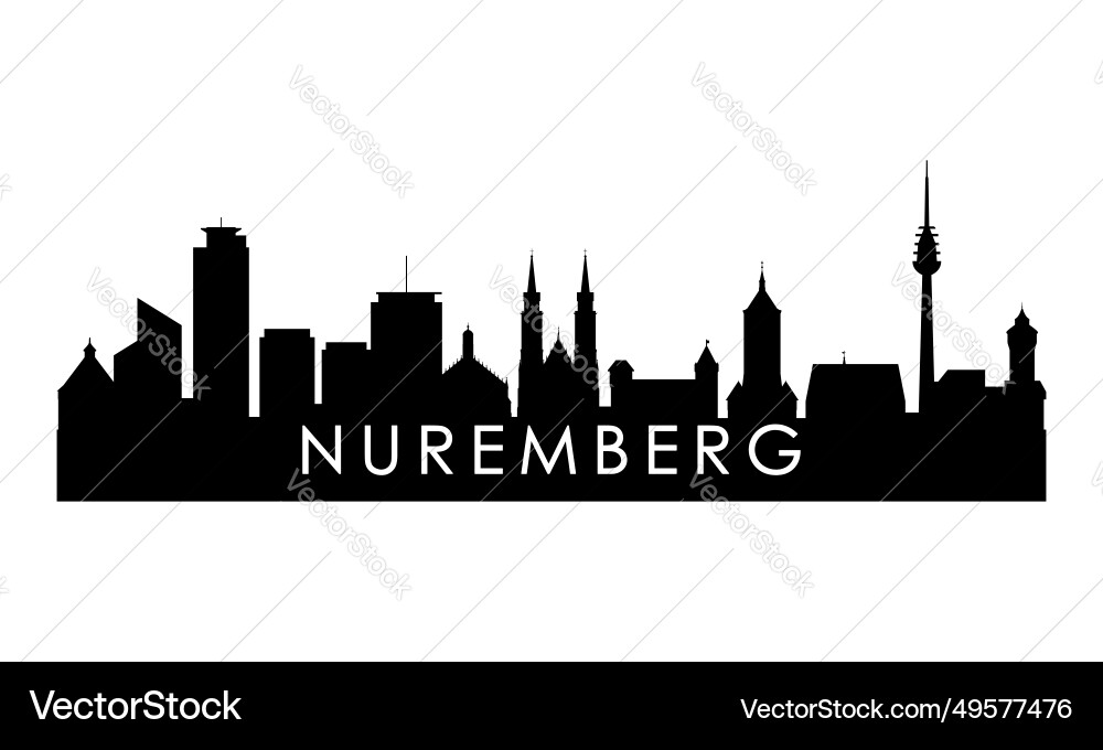 Nuremberg skyline silhouette black city Royalty Free Vector