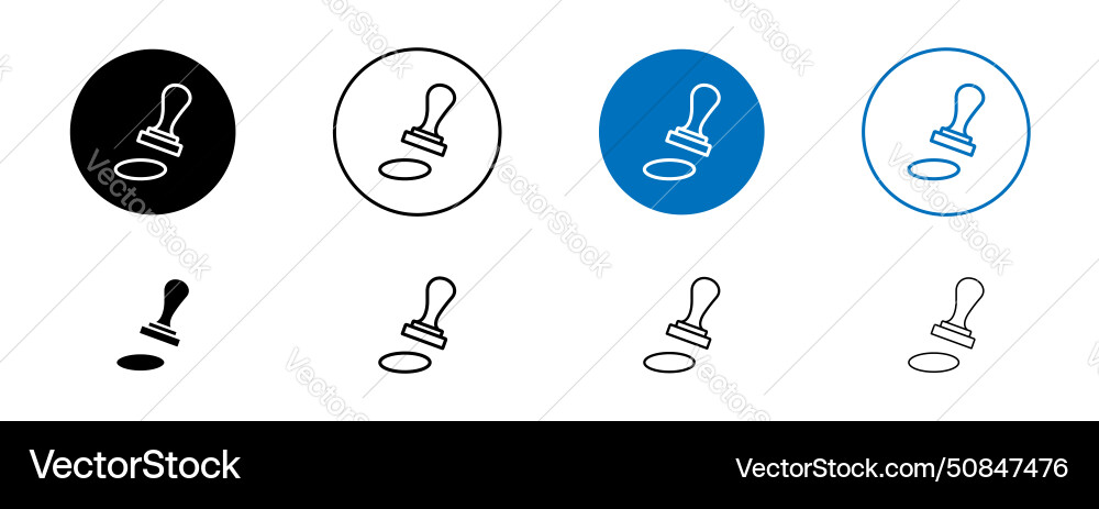 Rubber Stamp Icon Set Approval Seal Authority Vector Image