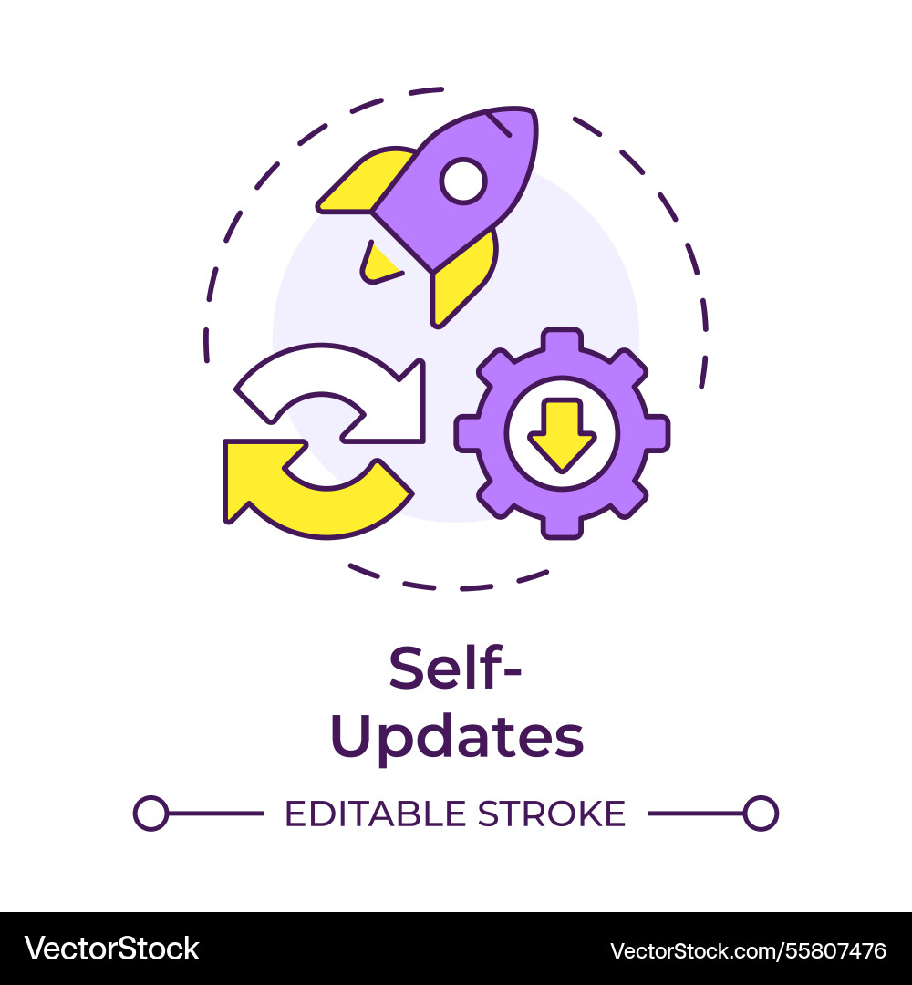 Self updates multi color concept icon Royalty Free Vector