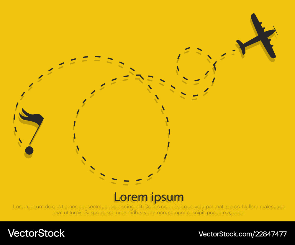 Airplane is in a dotted line Royalty Free Vector Image