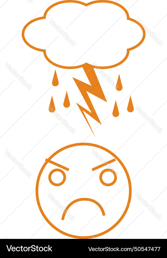 Angry cloud Royalty Free Vector Image - VectorStock