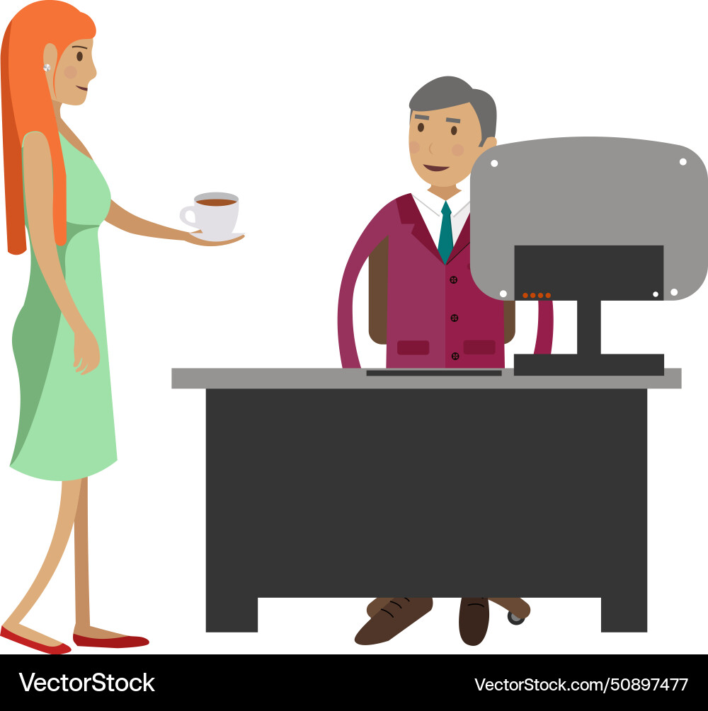Boss and secretary icon isolated on white Vector Image