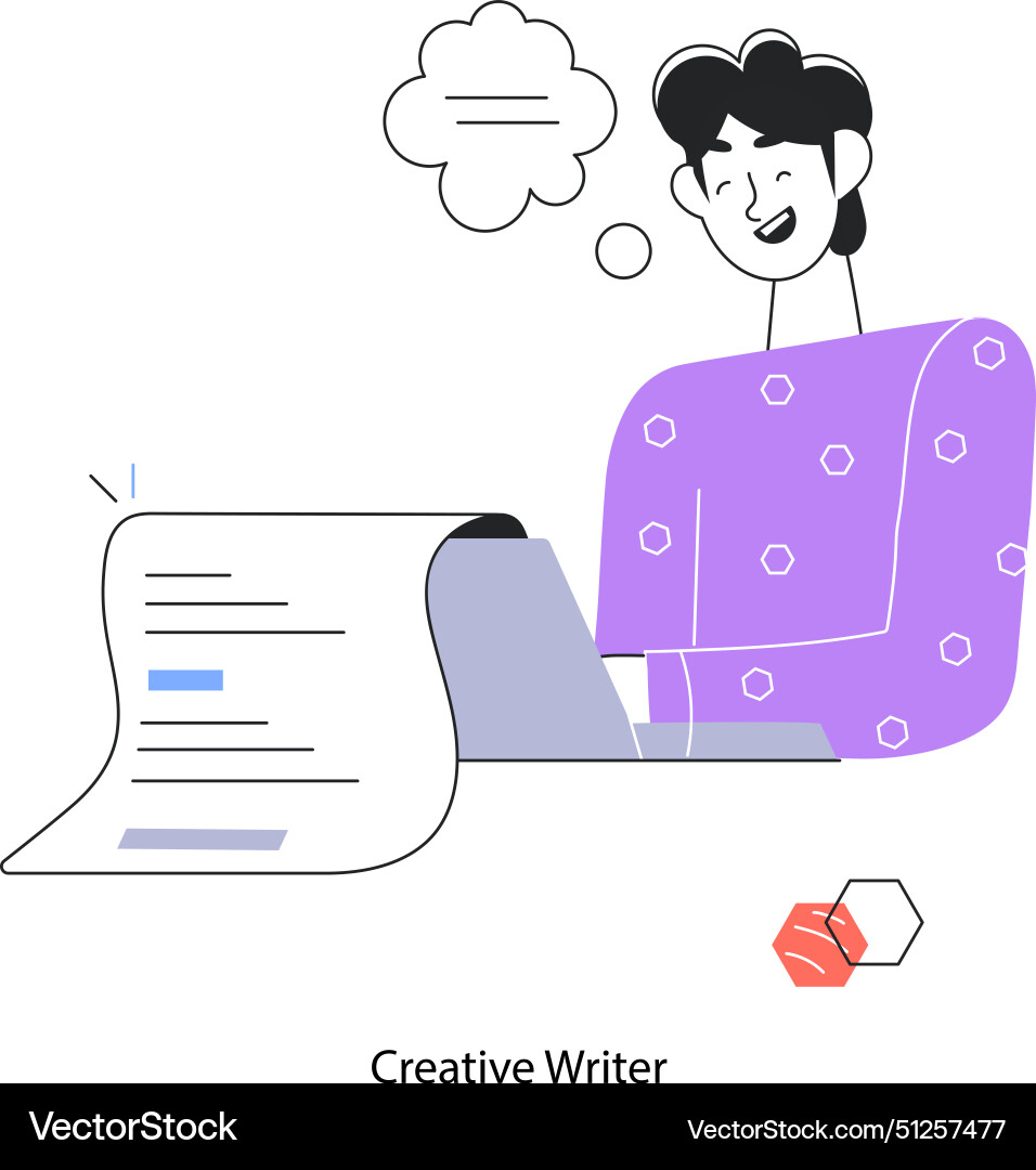 Creative writer Royalty Free Vector Image - VectorStock