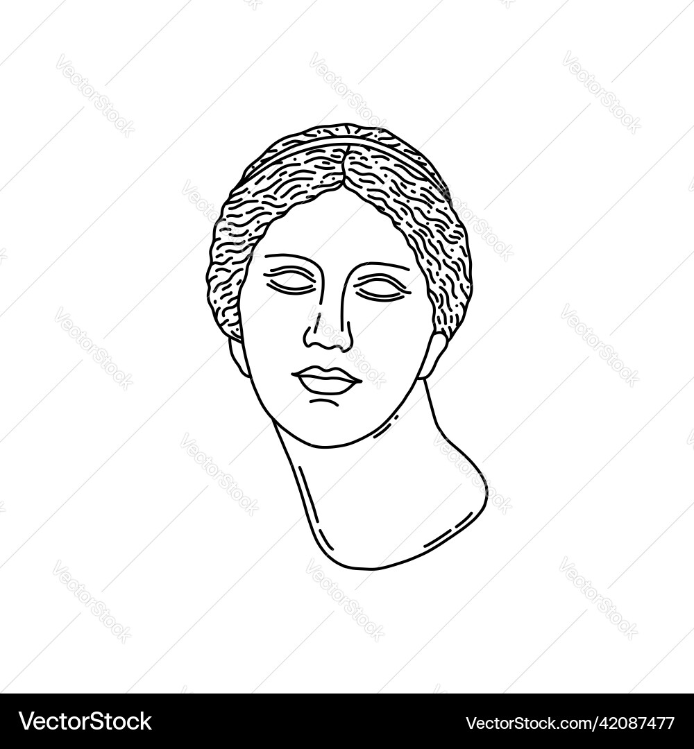 Doodle Greek Goddess Athrodite Royalty Free Vector Image