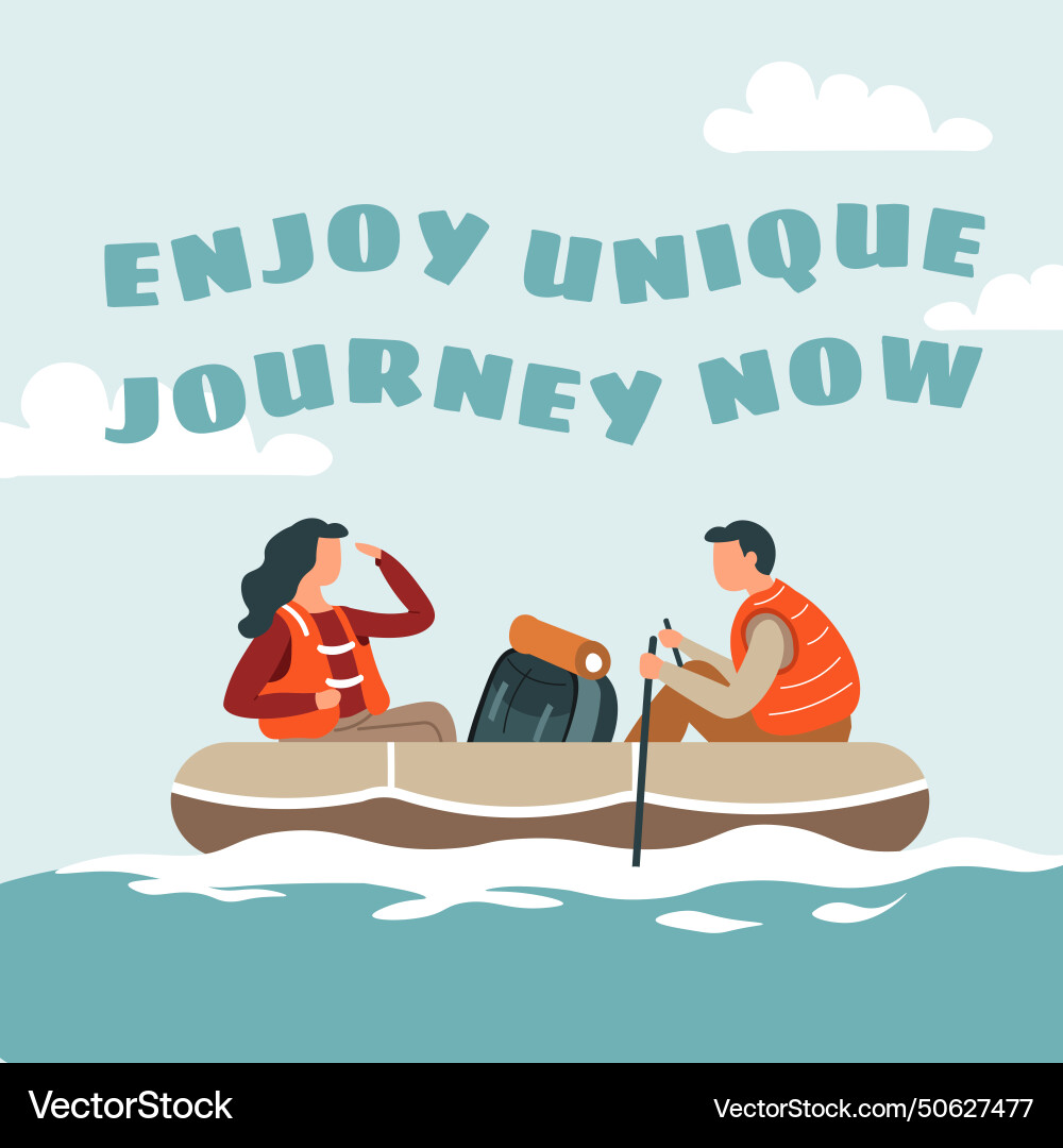 Enjoy unique journey now Royalty Free Vector Image