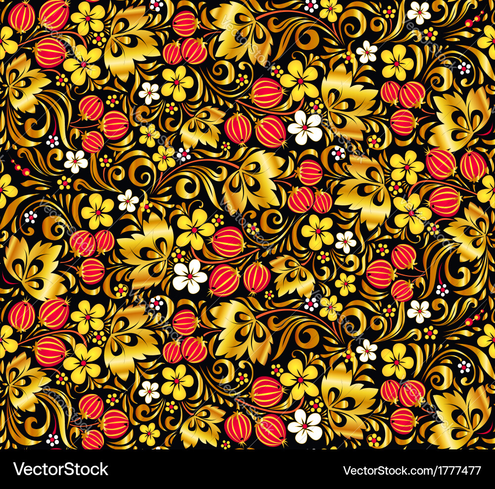 Gold and red colors seamless pattern Royalty Free Vector