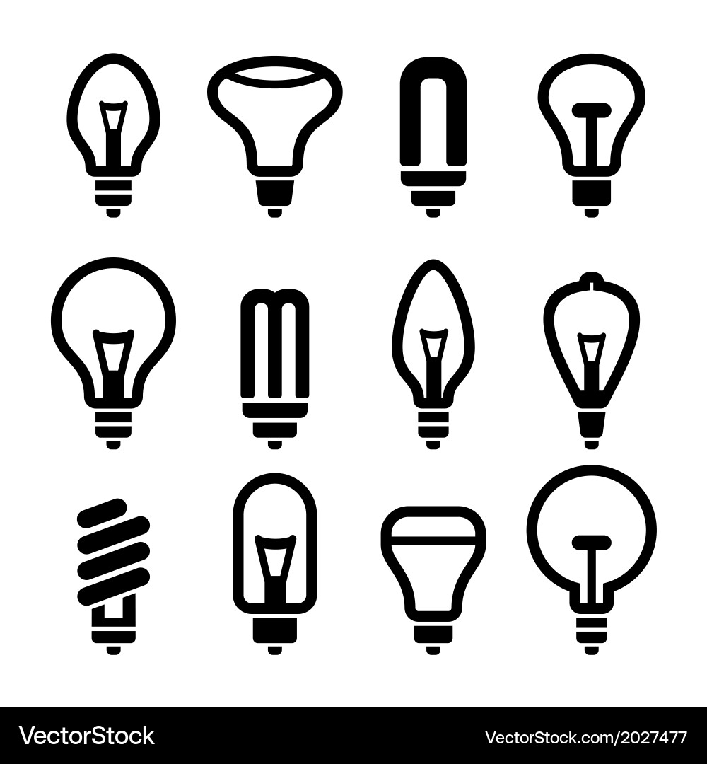 Light bulbs bulb icon set 2 Royalty Free Vector Image