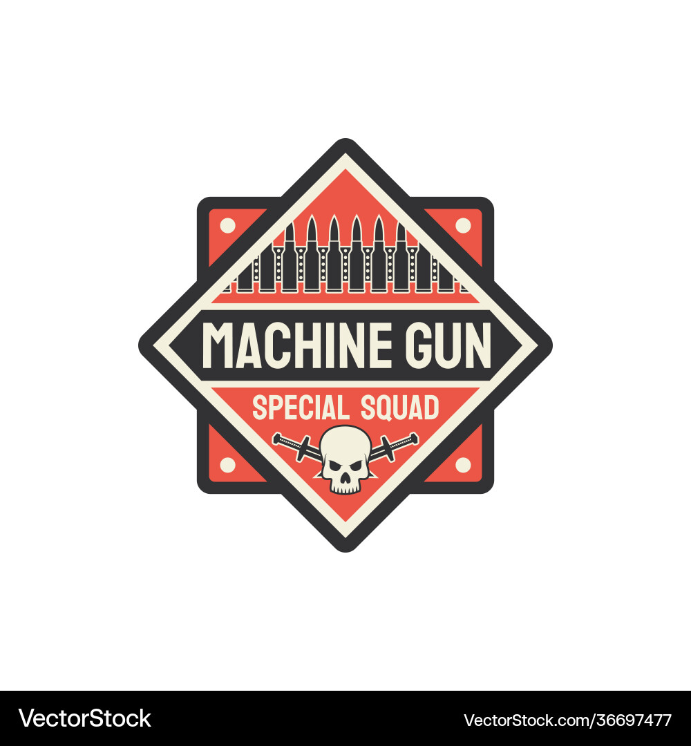 Machine gun special squid with bullets and swords Vector Image