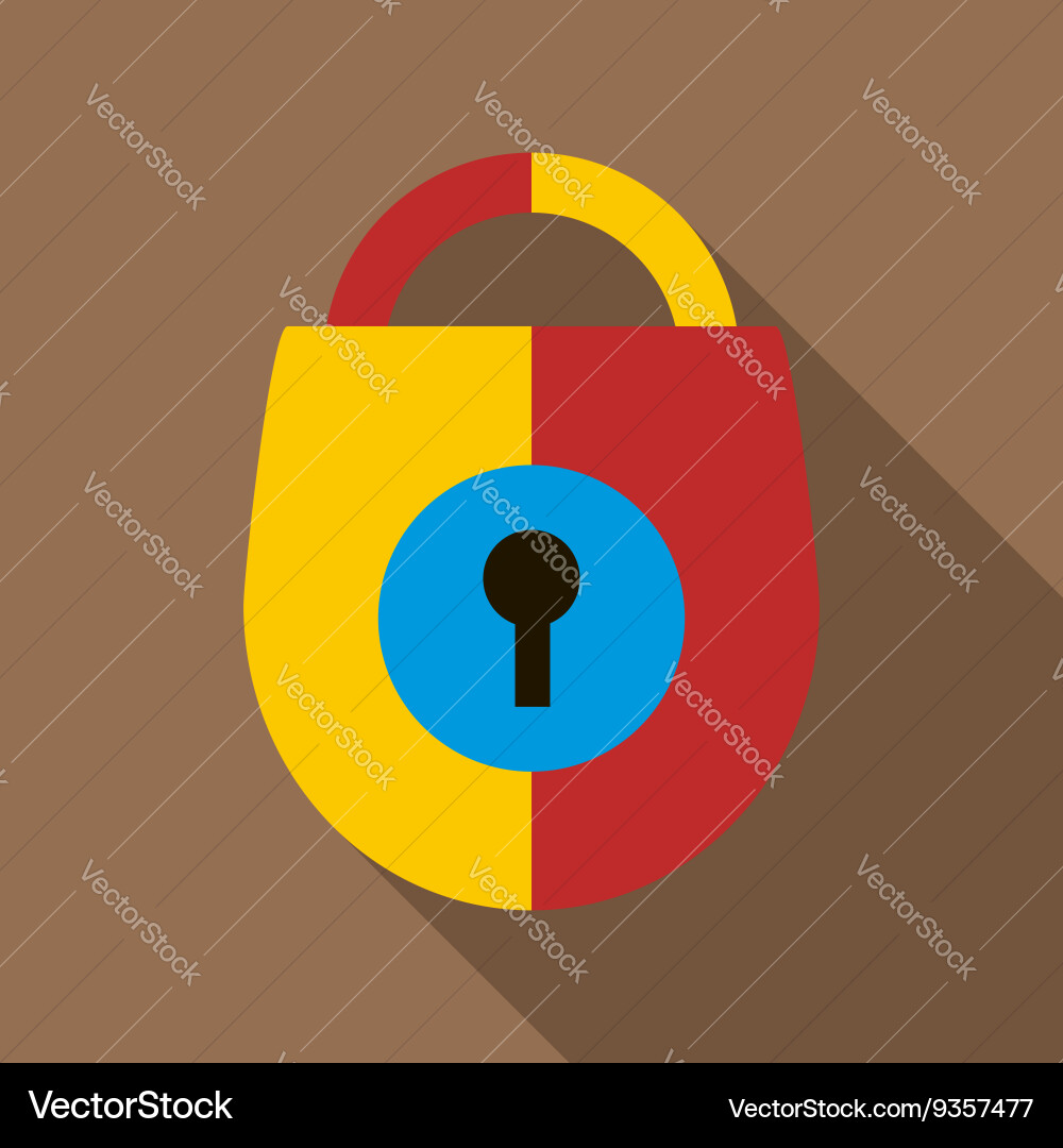Padlock icon flat style Royalty Free Vector Image
