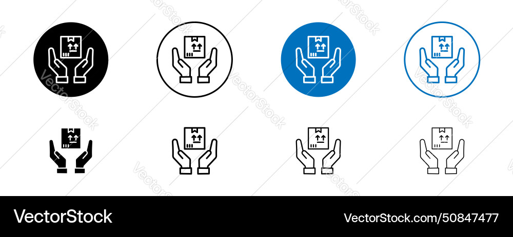 Safe delivery icon set box and parcel symbol Vector Image