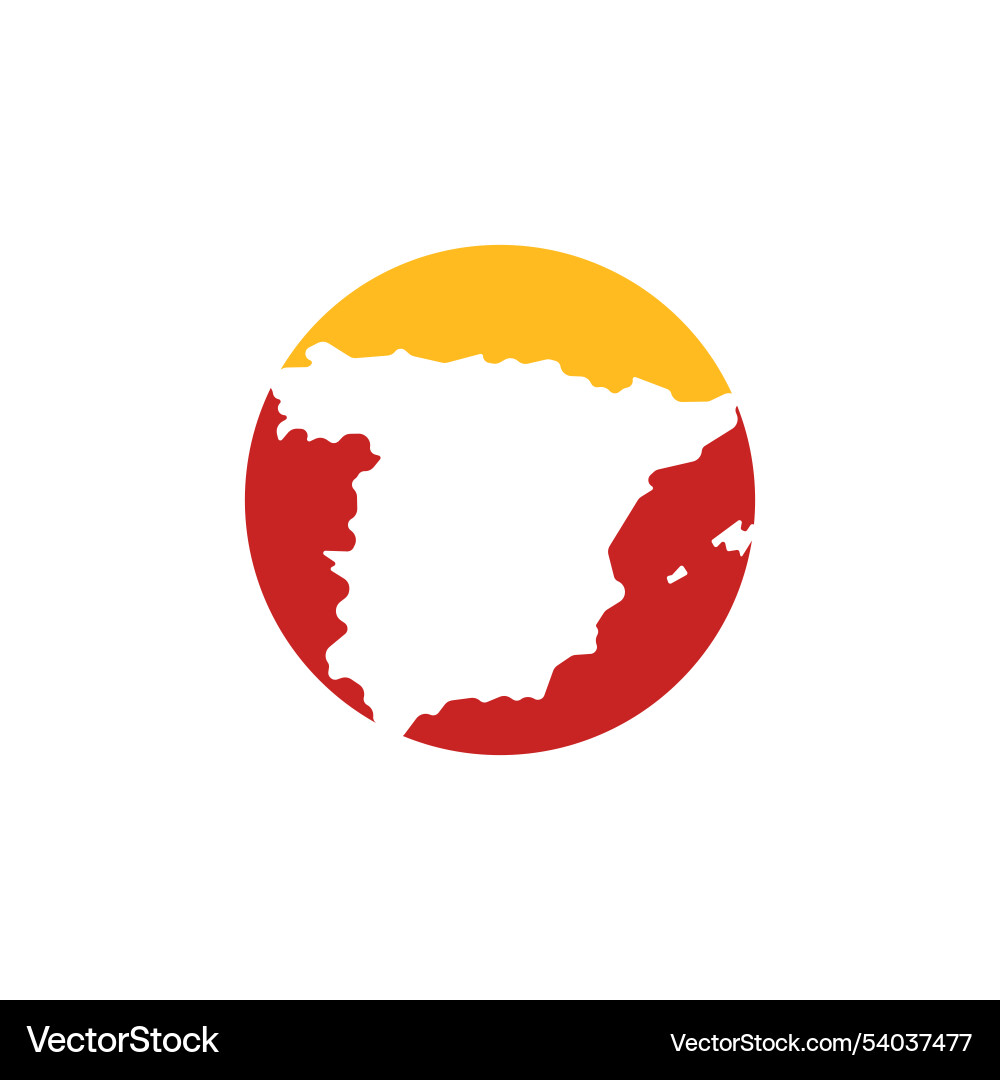 Spain country map circle border icon Royalty Free Vector