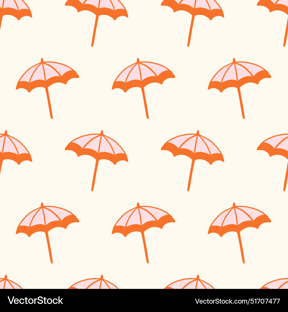 Summer beach umbrella seamless pattern background Vector Image